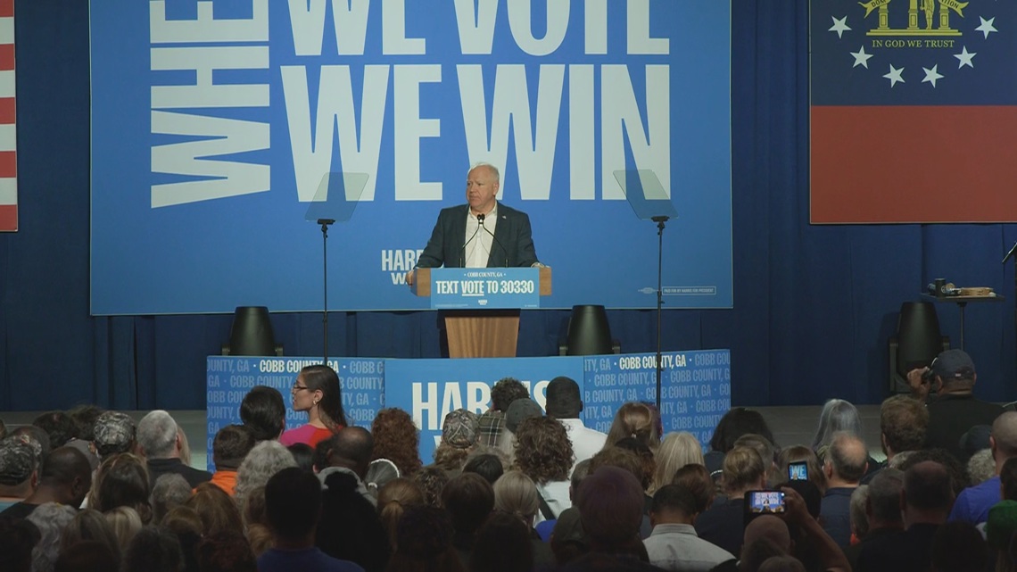 Tim Walz campaigns in metro Atlanta before Election Day | 11alive.com