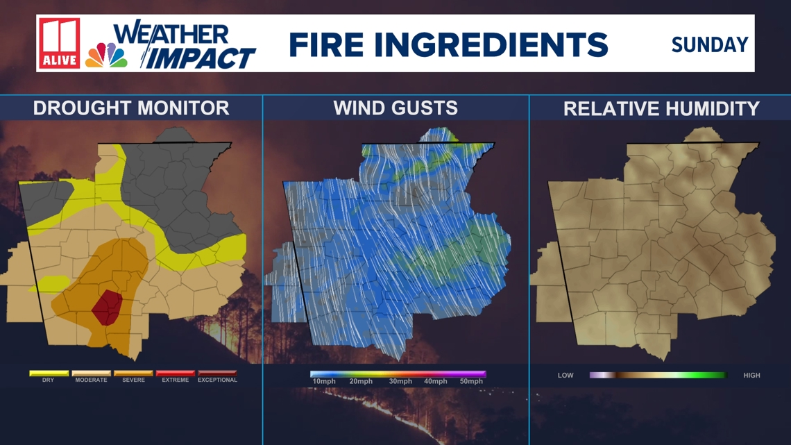 Georgia faces elevated fire threat Monday | 11alive.com