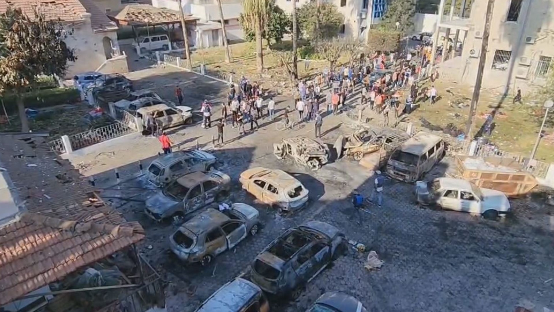 Gaza Al Ahli hospital explosion damage | 11alive.com