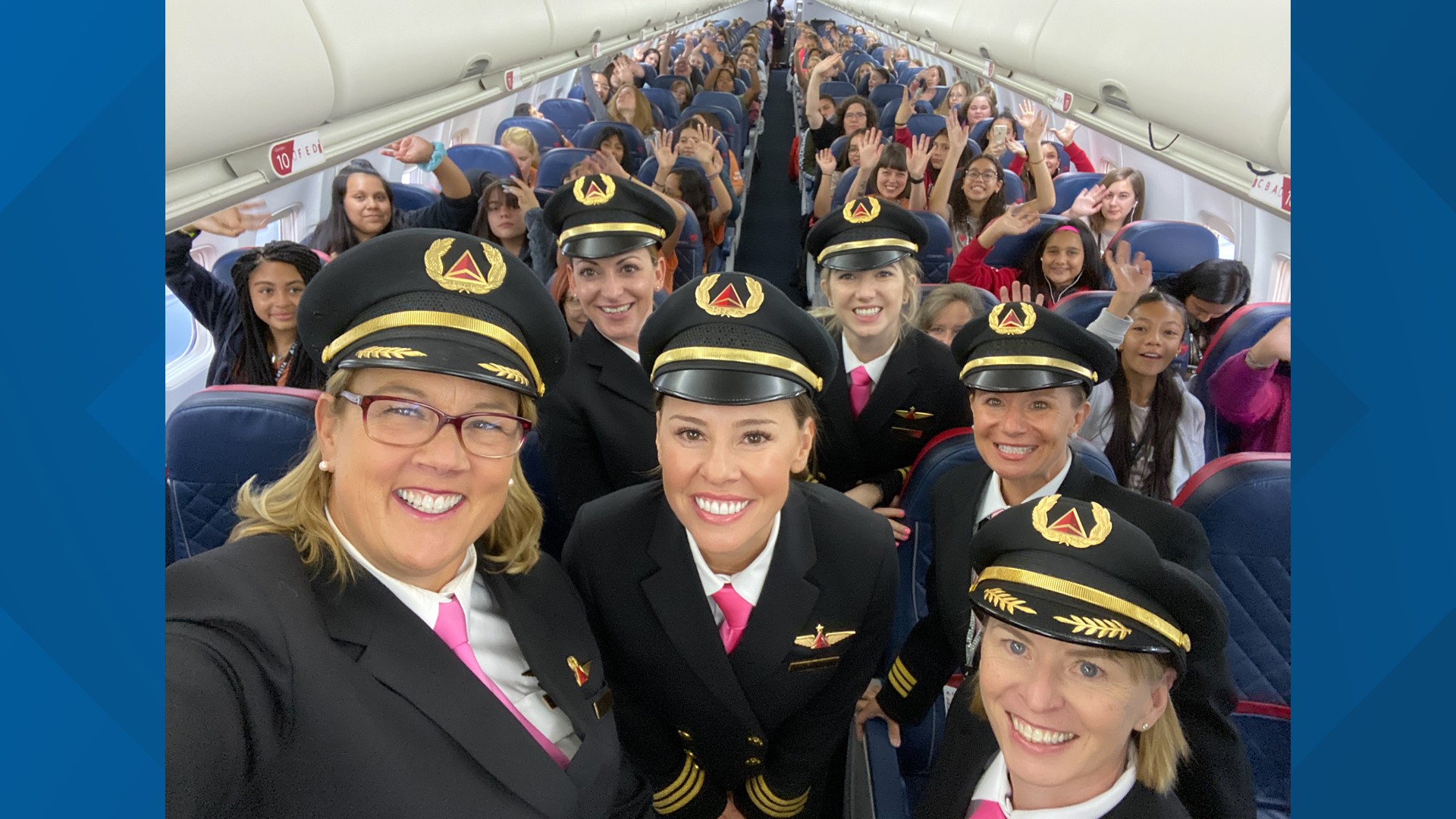 All-female Delta crew flies 120 girls to NASA | 11alive.com