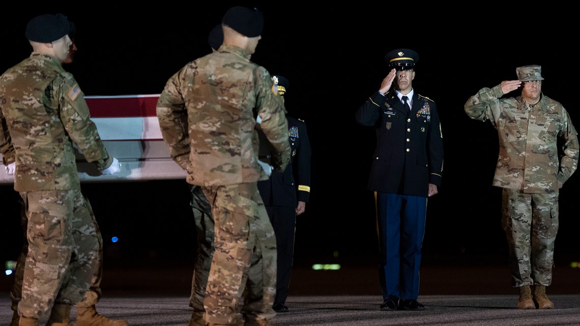 Remains of U.S. Army Pfc. Denisha Montgomery at Dover Air Force Base ...