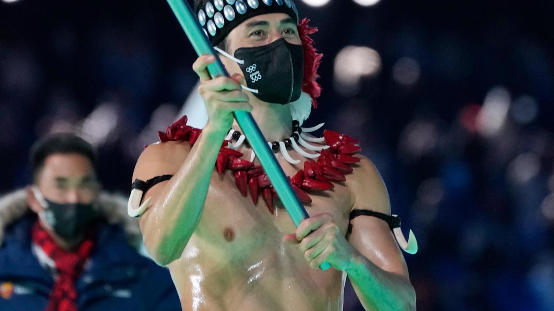 Shirtless flagbearer American Samoa Winter Olympics Opening Ceremony ...