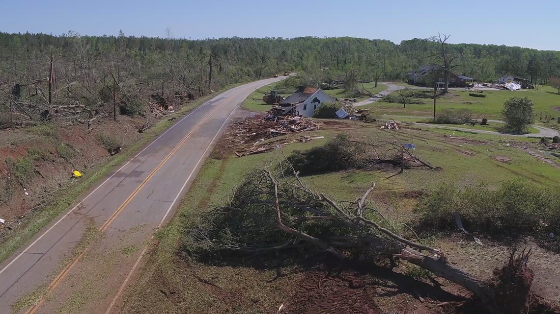 Georgia storm damage in Upson County from a drone | 11alive.com