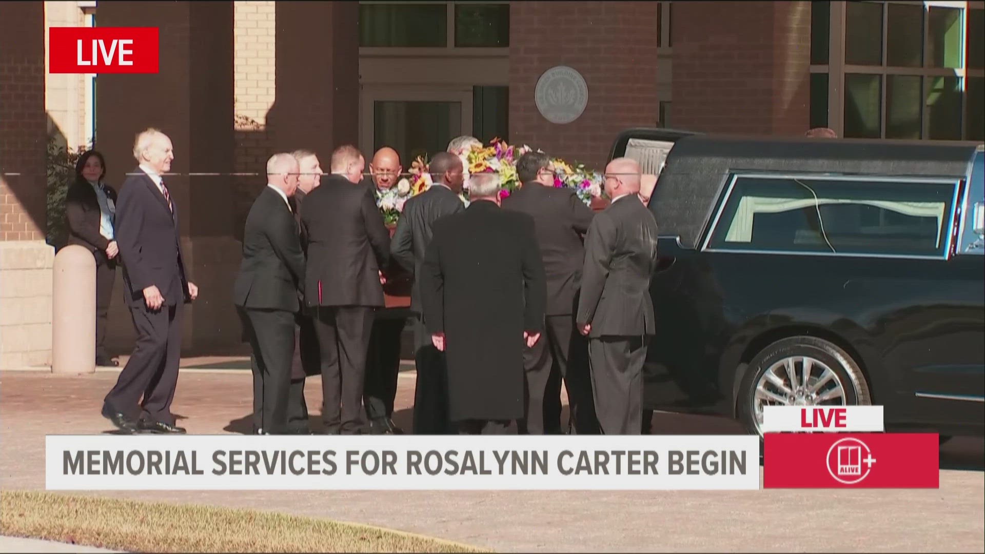 Rosalynn Carter's casket placed into hearse en route to wreath-laying ...