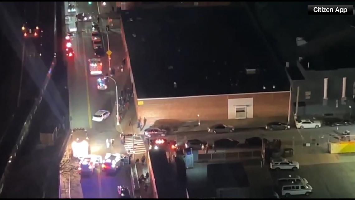 Scene over Amazura nightclub in Queens, NY after 10 people shot | Raw ...
