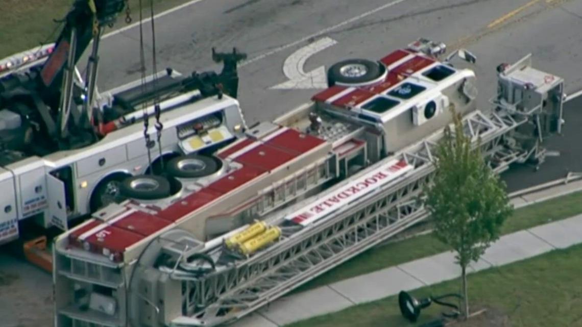 Firefighter dead after fire truck overturns in Conyers | 11alive.com