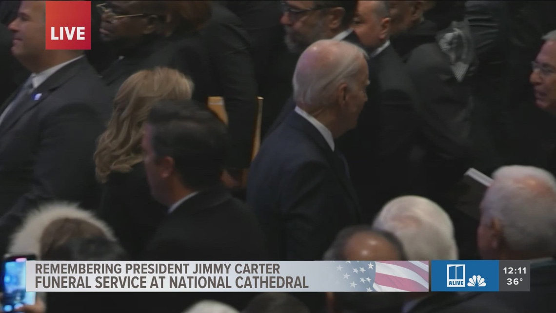 President Biden leave Jimmy Carter's national funeral service | 11alive.com