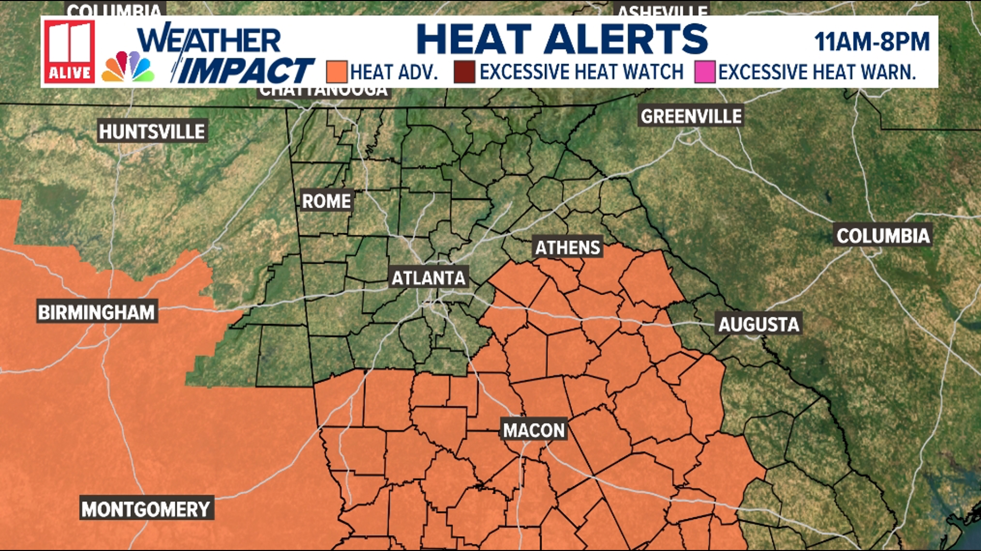 Atlanta Georgia weather July 4 Heat Advisory near me | 11alive.com