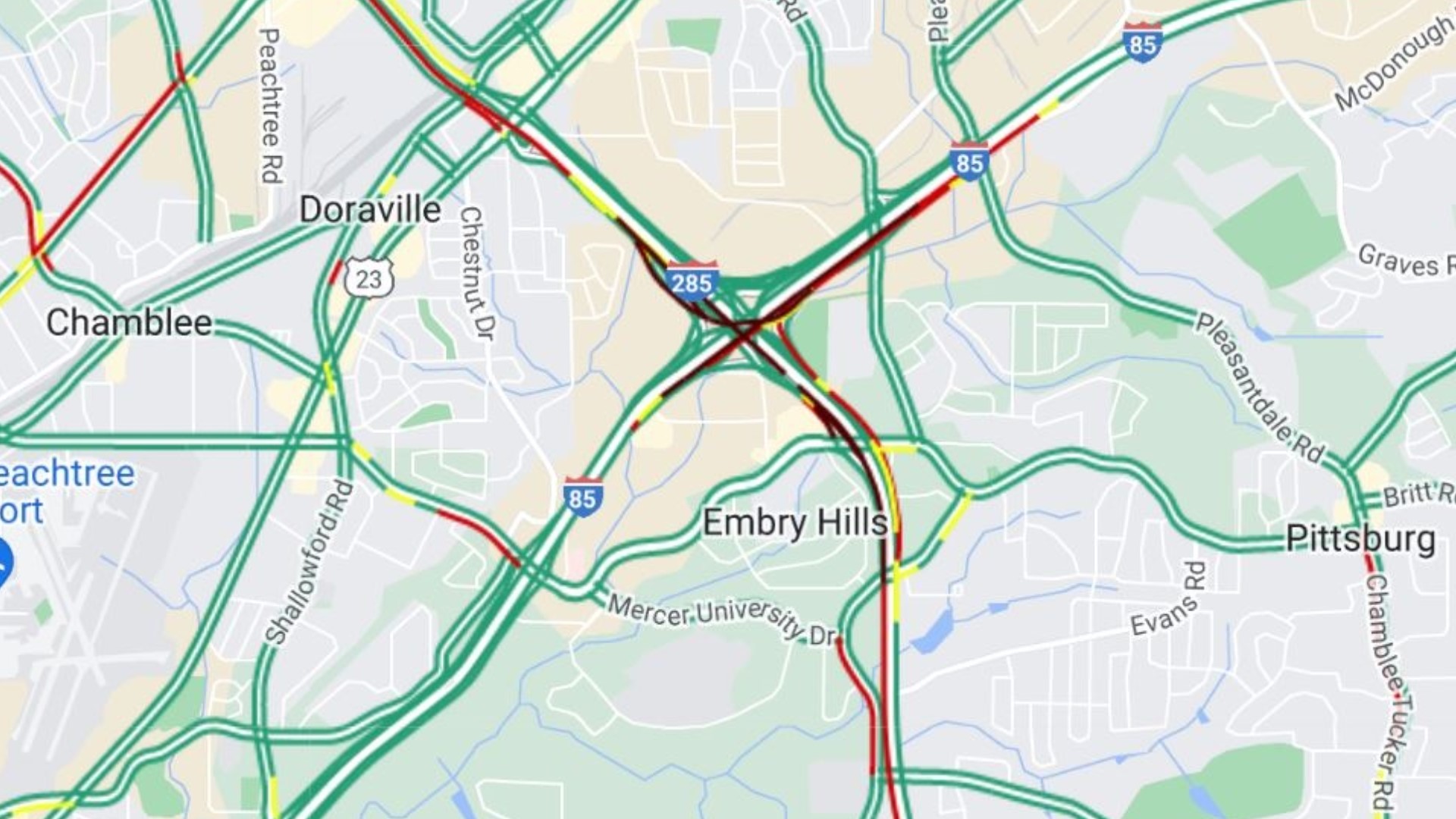 Atlanta traffic I 75 I 85 I 20 I 285 Friday Spring Break getaway ...