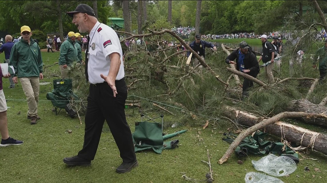 PHOTOS | Three large pine trees collapse at Masters near group of ...