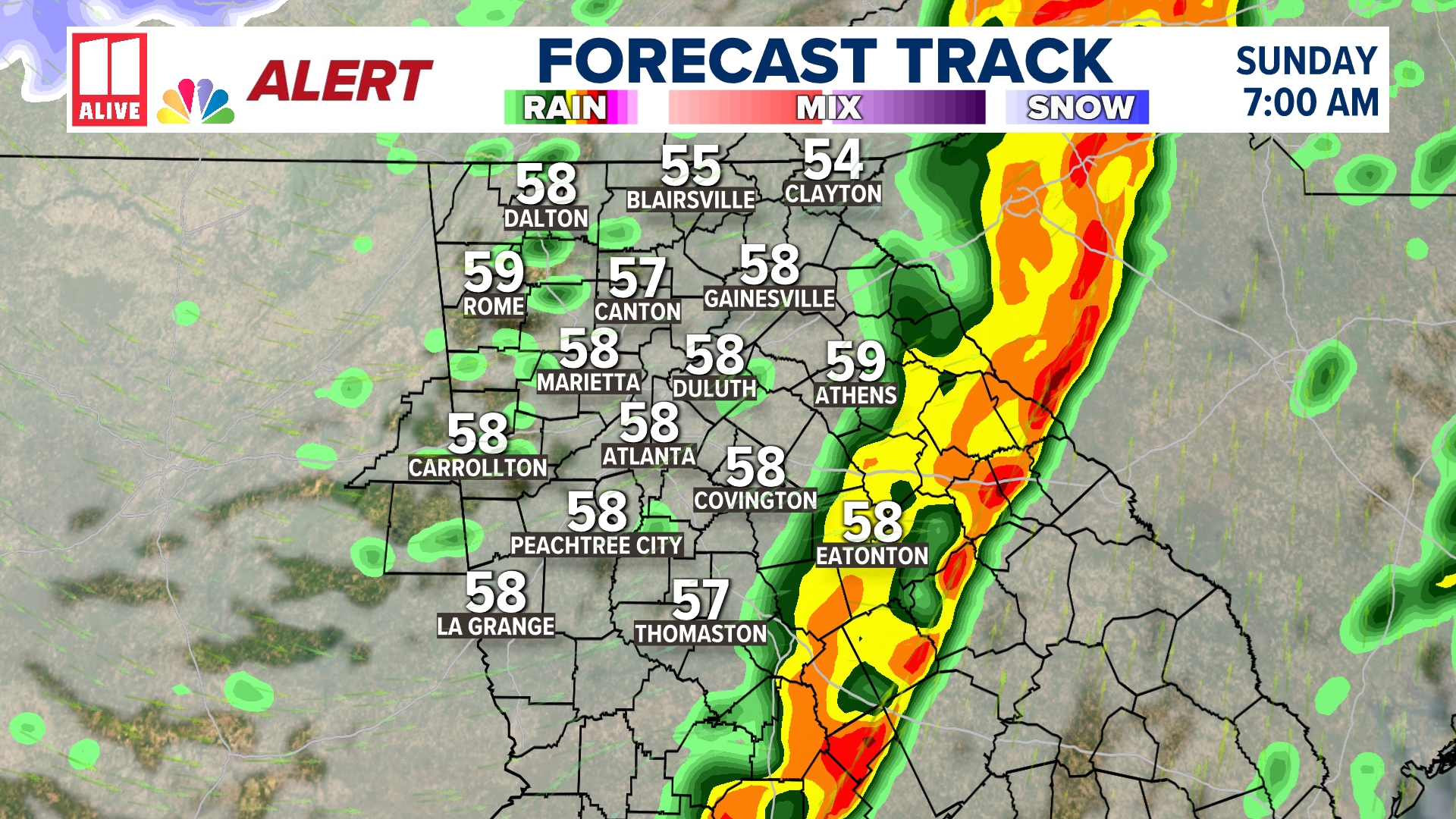 Weather in Atlanta | Storms possible Sunday morning | 11alive.com