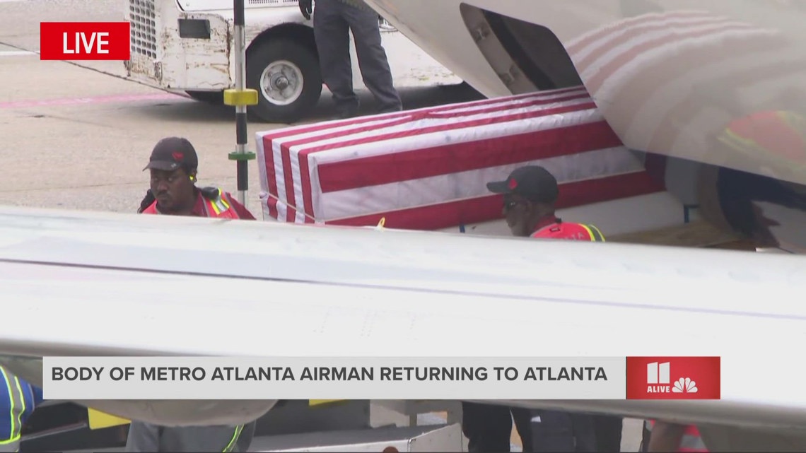 US Airman Roger Fortson's body arrives at Atlanta airport | 11alive.com