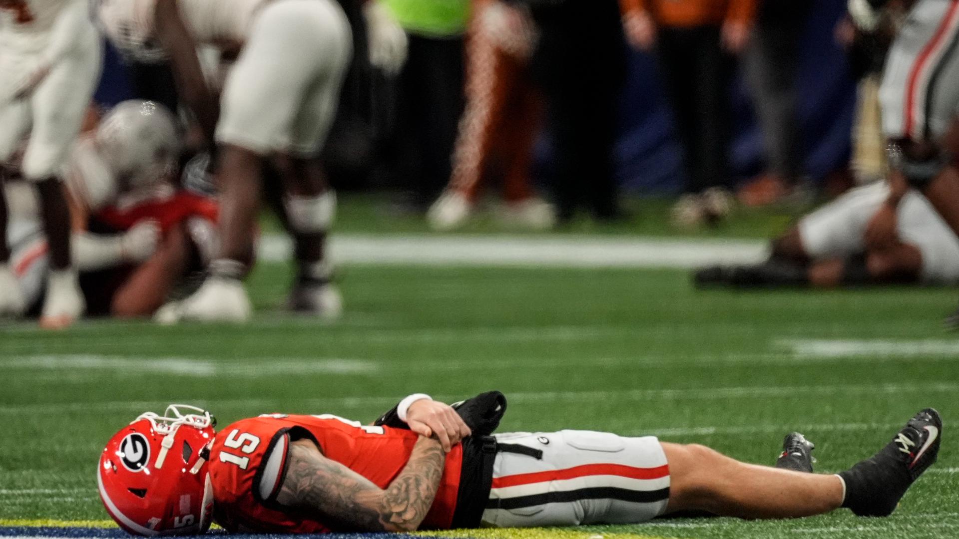 Georgia's Kirby Smart talks Carson Beck's injury in SEC Championship ...