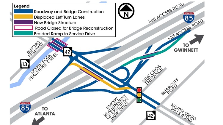 Road closures on North Druid Hills Road, Inman Drive | Info | 11alive.com