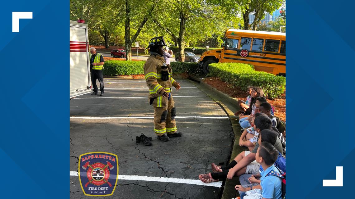 Alpharetta bus mishap; firefighters entertain kids | 11alive.com