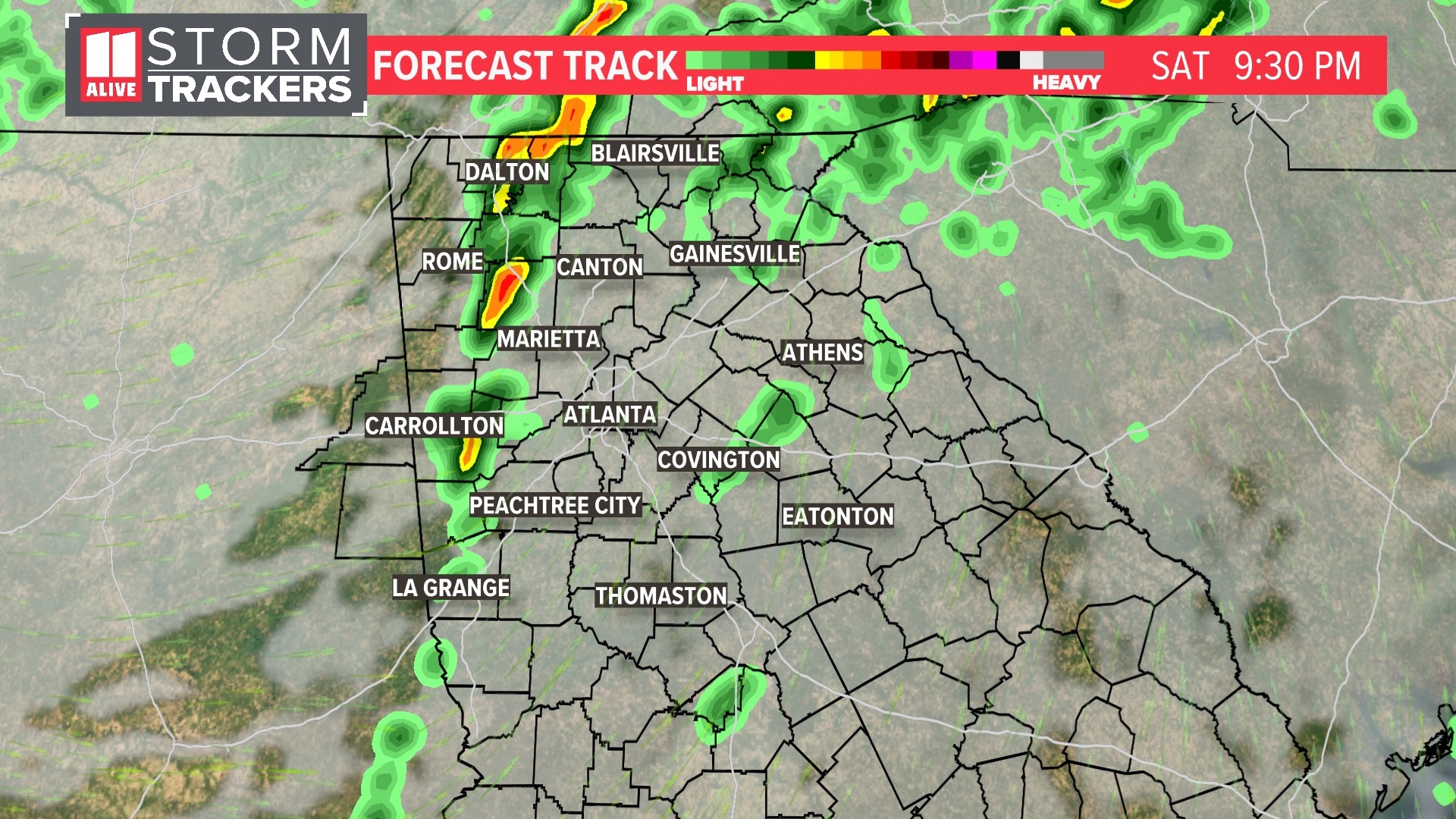 Atlanta Georgia weather storms Saturday Jan 27 timeline | 11alive.com