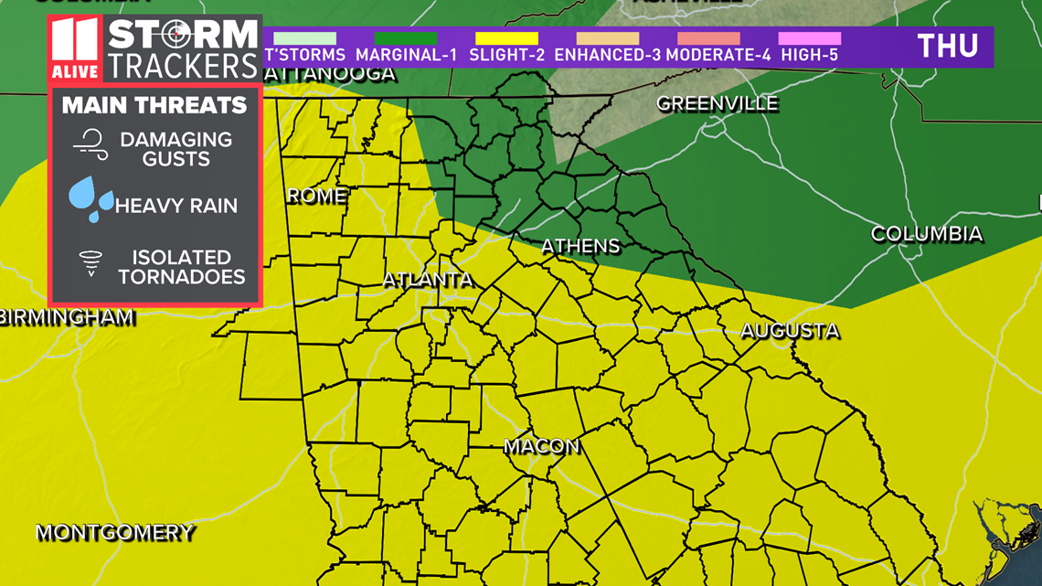 Atlanta weather severe storms tornadoes possible in area today ...