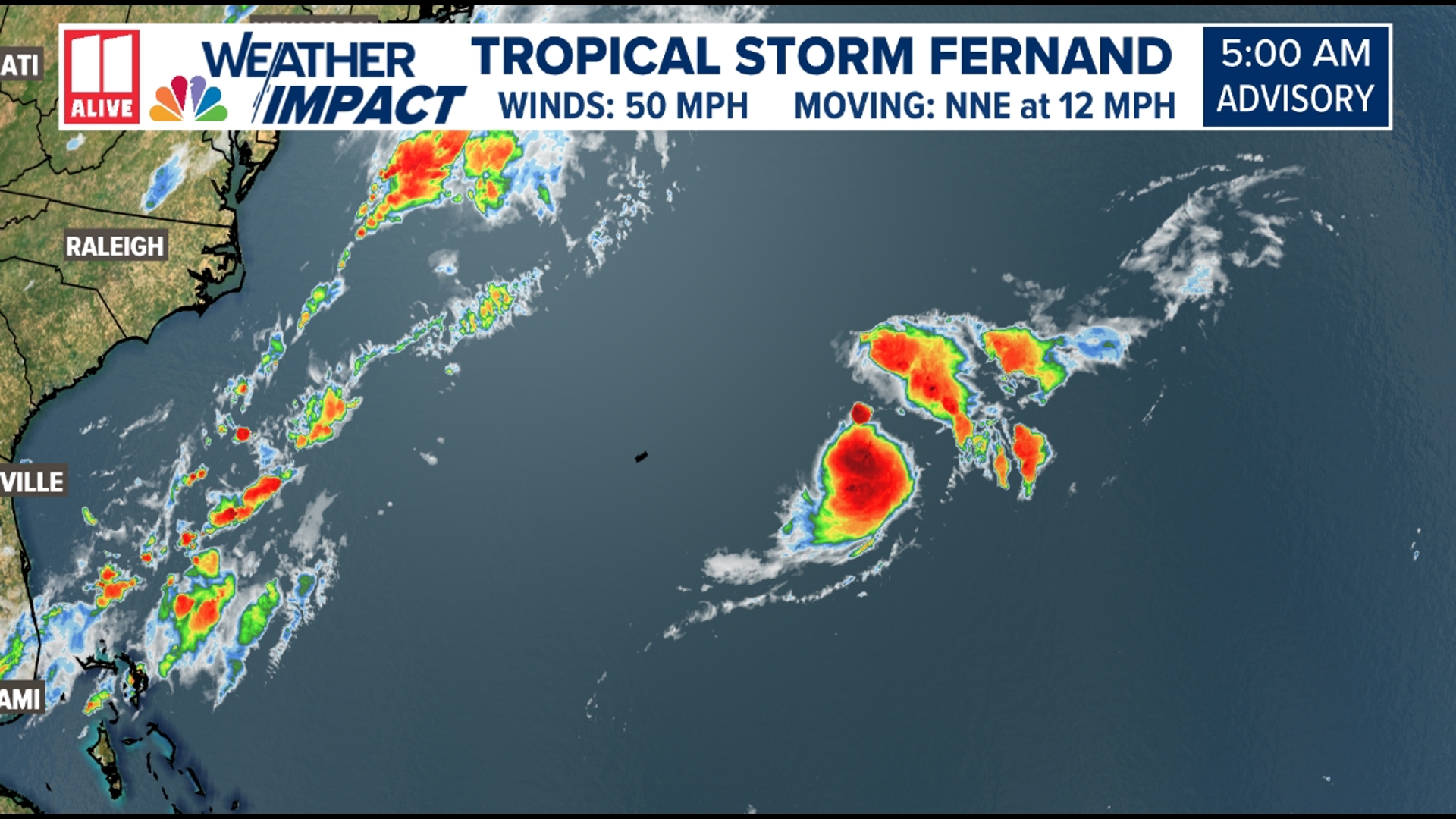 Tropical Storm Fernand gaining strength in the Atlantic | 11alive.com