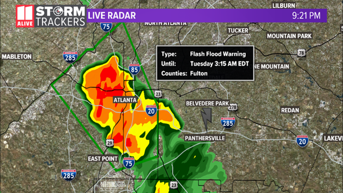 Flash flood warning in effect for Fulton County | 11alive.com