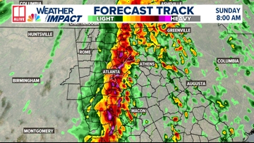 Tracking storms, heavy rain on Sunday for Atlanta, north Georgia ...