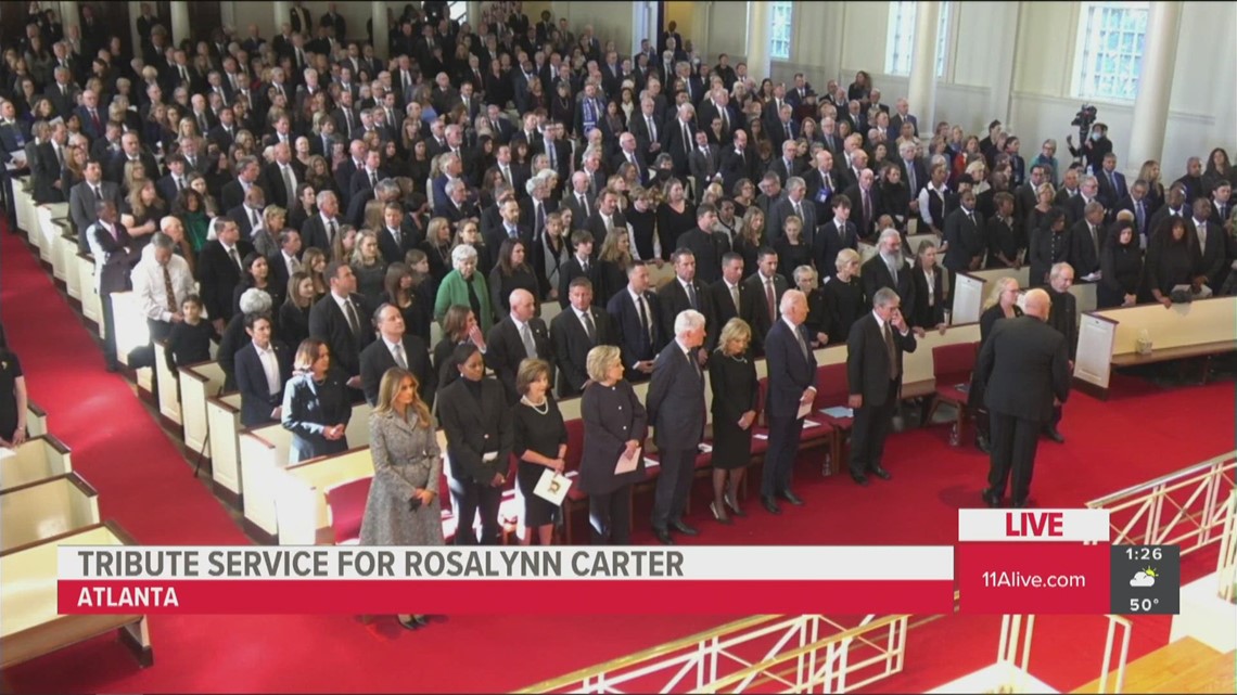 'First ladies club' spotted at Rosalynn Carter's memorial service ...