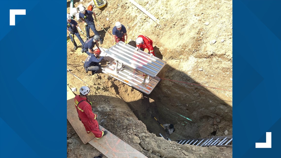 Construction worker trench collapse, rescue in Paulding County | 11alive.com