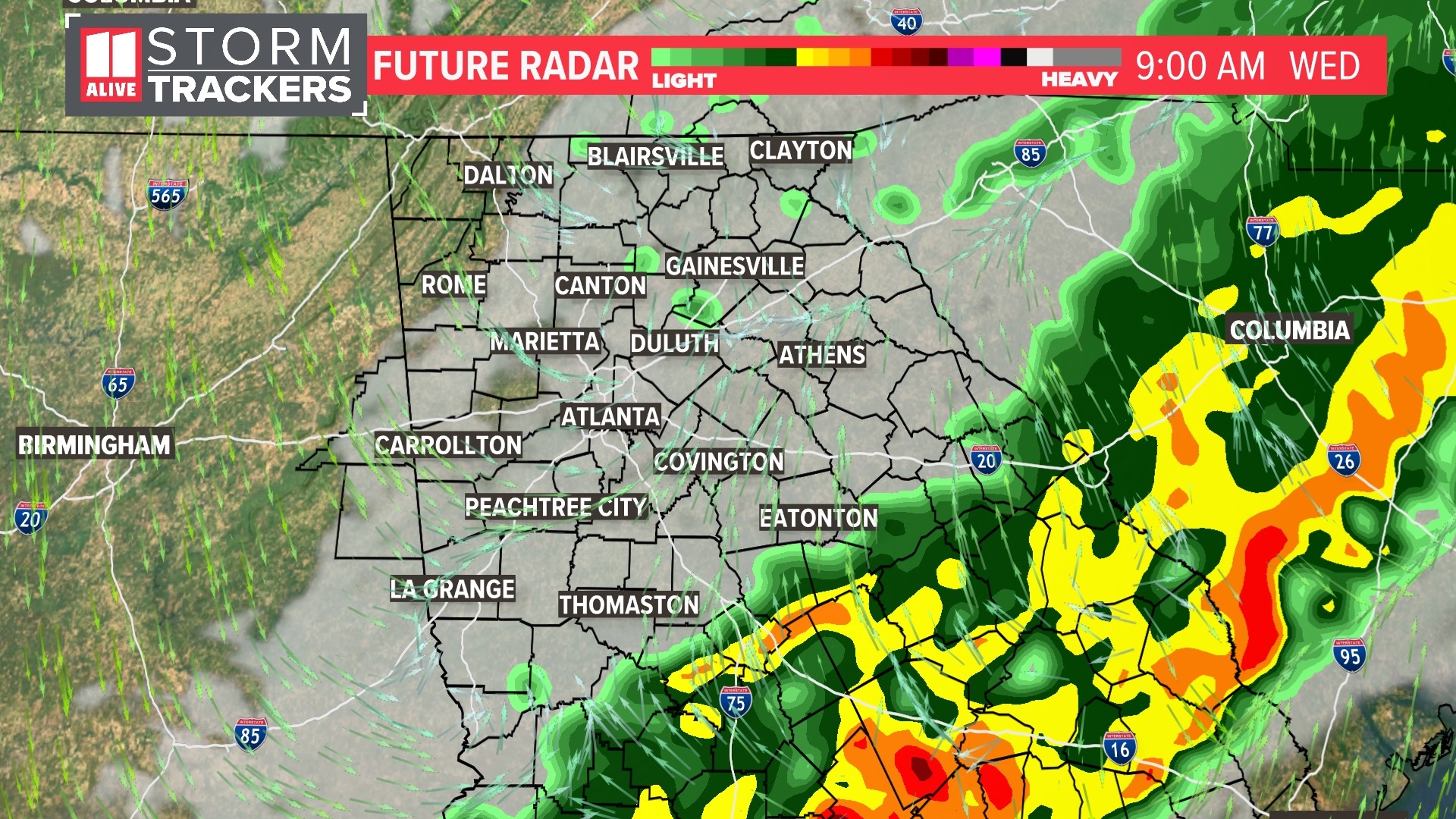 Georgia weather metro Atlanta thunderstorm timeline tonight | 11alive.com