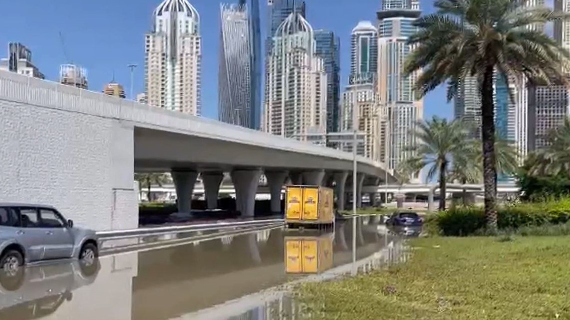 Dubai left flooded after historic rain | Raw video | 11alive.com