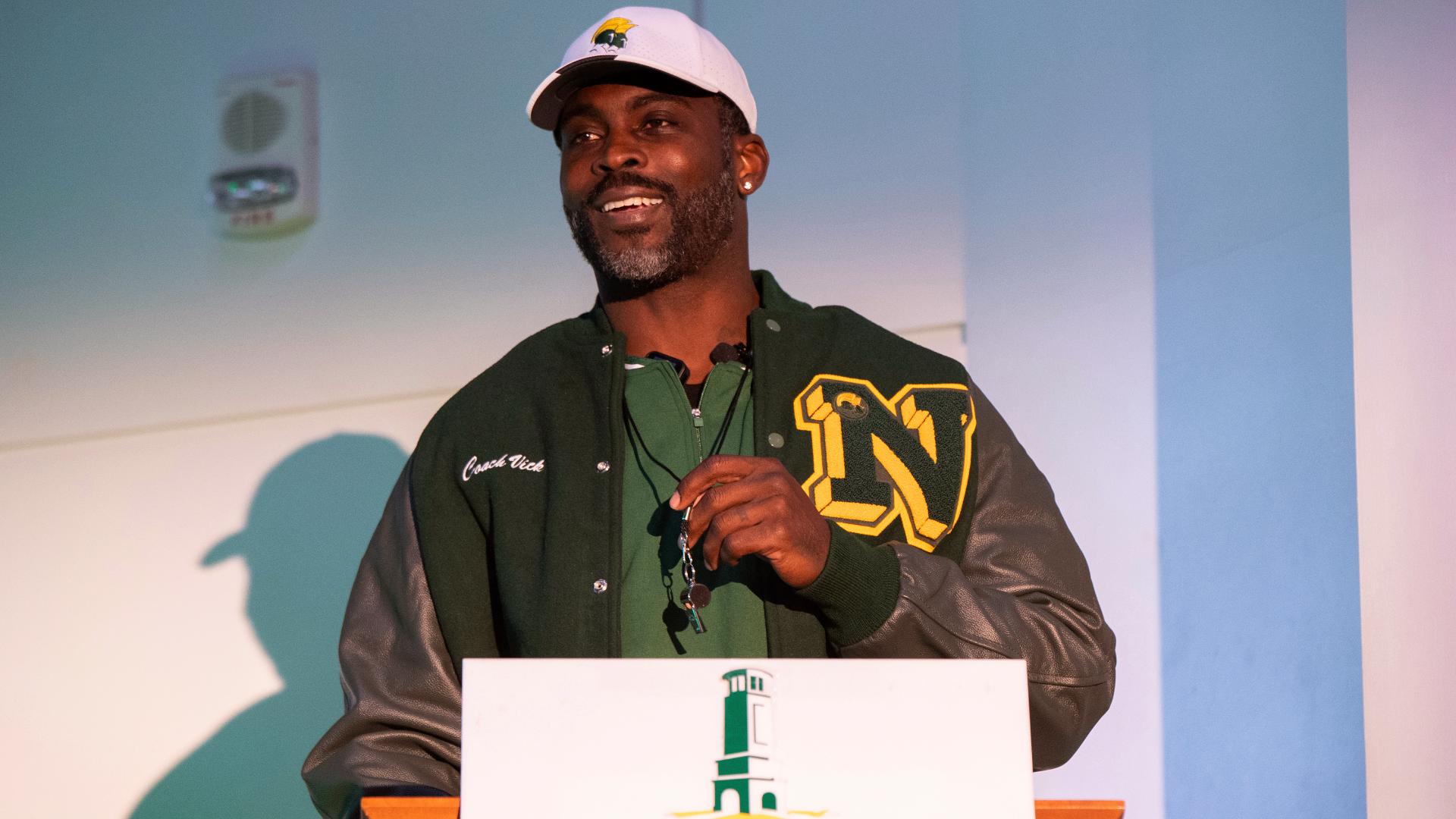 Michael Vick introduced as Norfolk State’s football coach | 11alive.com