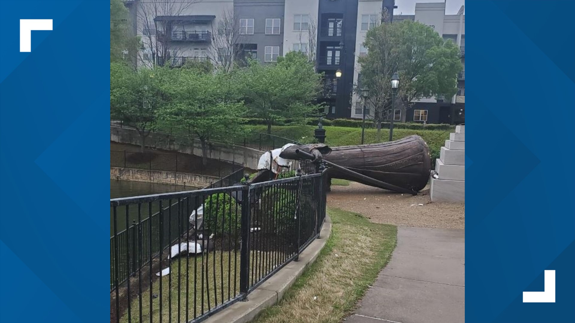 Cyrus the Great statue knocked over at Atlantic Station | 11alive.com