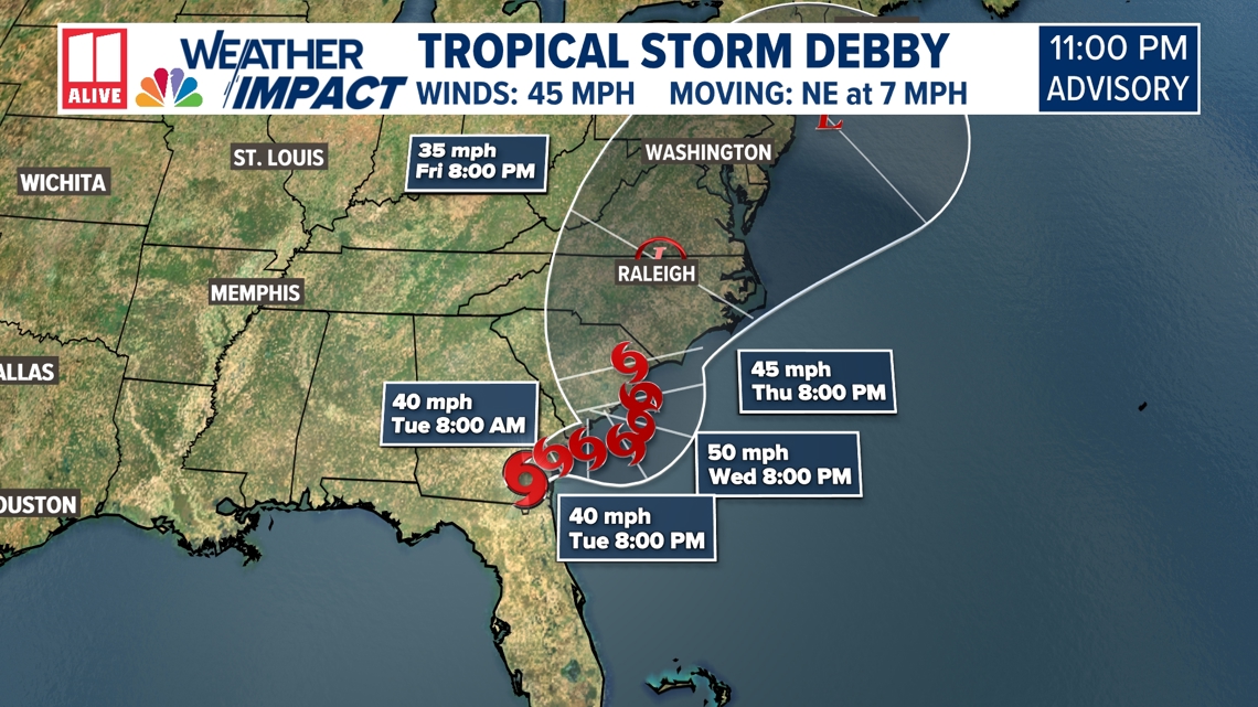 Hurricane Debby live updates | 11alive.com