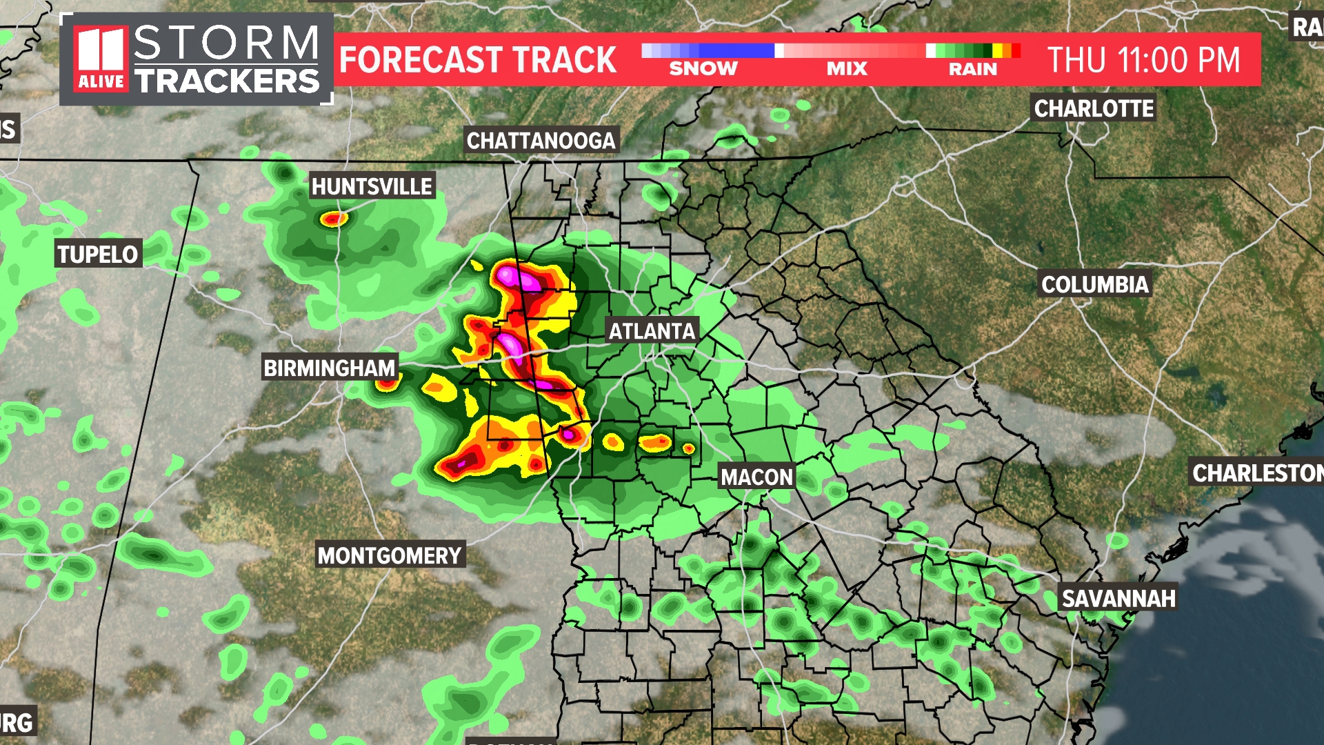 Atlanta Georgia weather timeline & tornado watch May 8 | 11alive.com