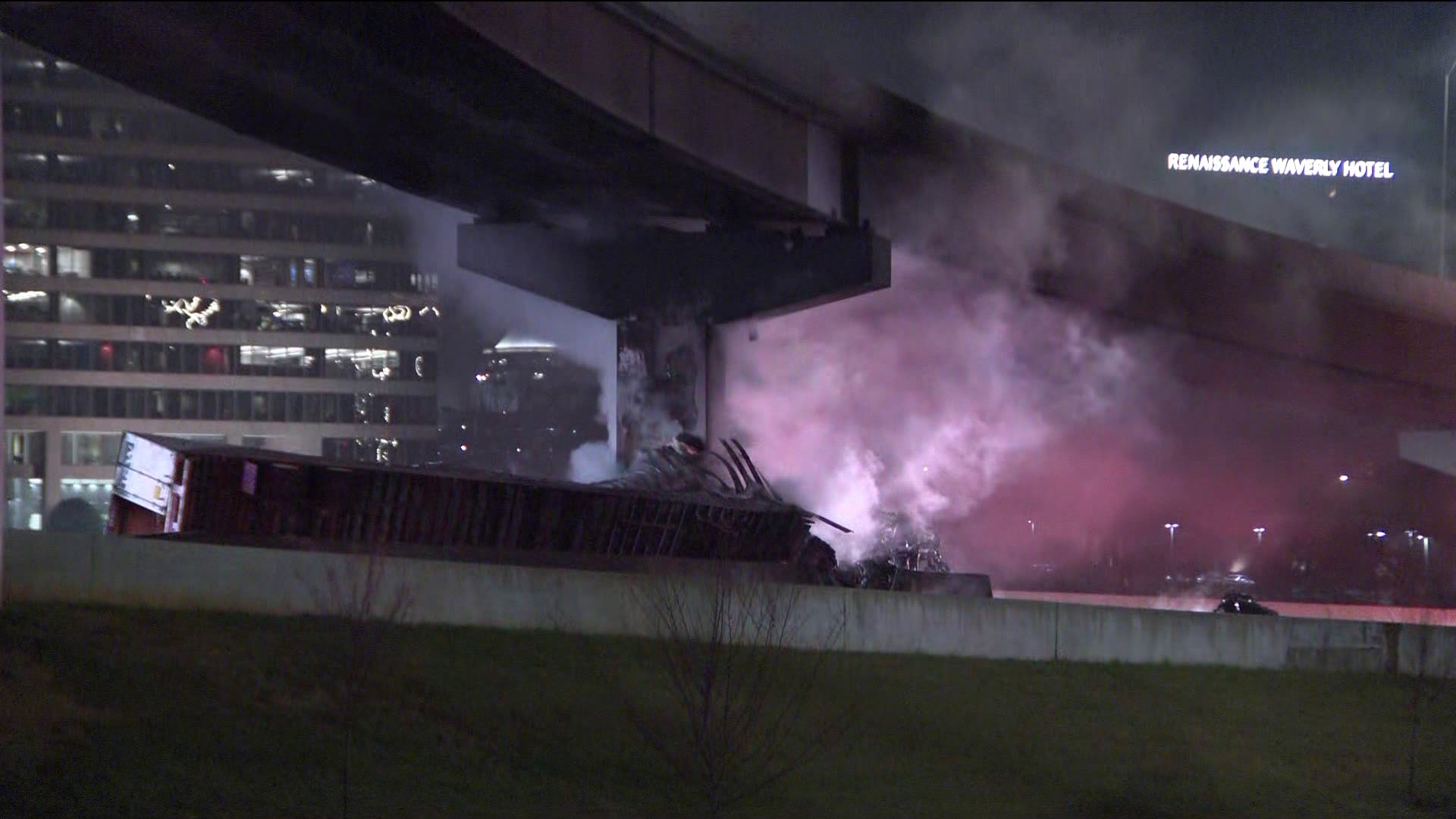 Fire at bridge I-75 and 285 in Cobb County | Atlanta Traffic GDOT ...