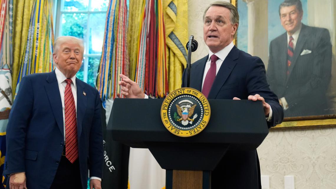 President Donald Trump swears in David Perdue as US Ambassador to China ...