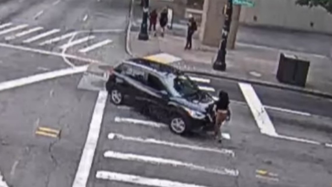 Video shows driver hit woman near Centennial Olympic Park | 11alive.com