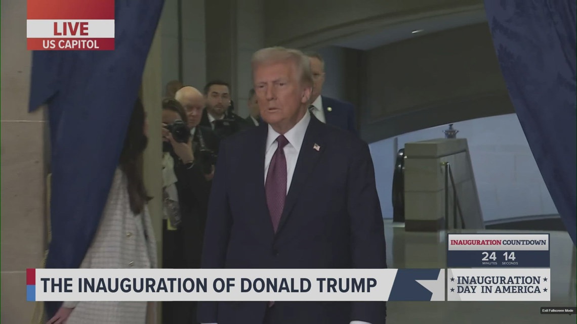 Donald Trump arrives at swearing-in ceremony | Inauguration Day ...