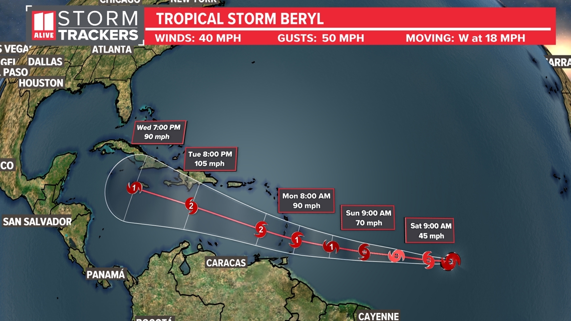 Tropical Storm Beryl forms | 11alive.com