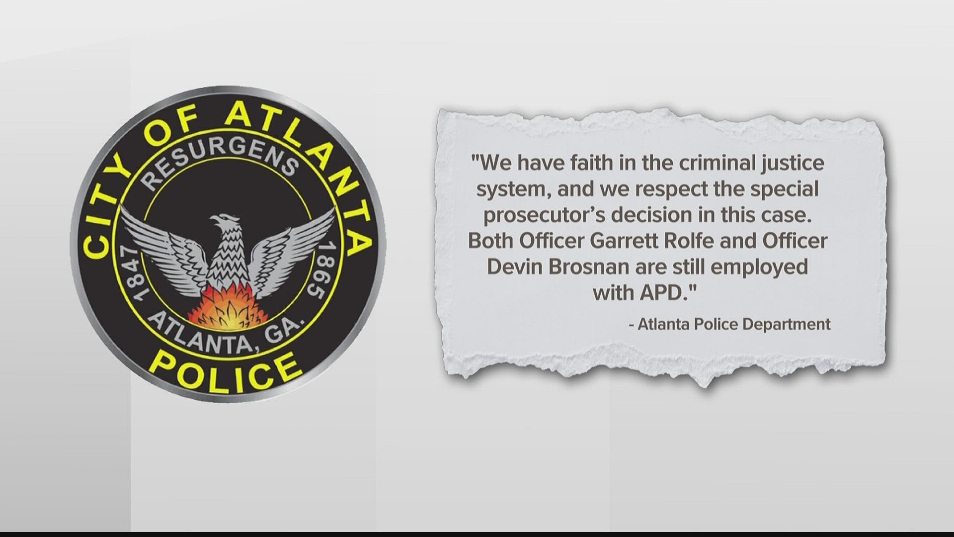 Atlanta Police say officers Garrett Rolfe, Devin Brosnan are still ...