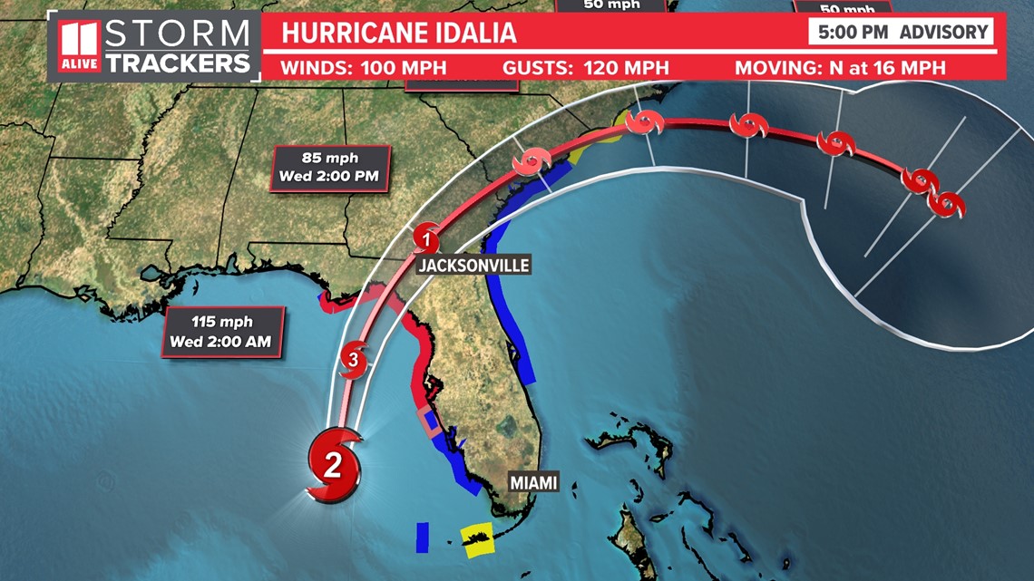 Hurricane Idalia now a Category 2 | How it will impact Georgia ...