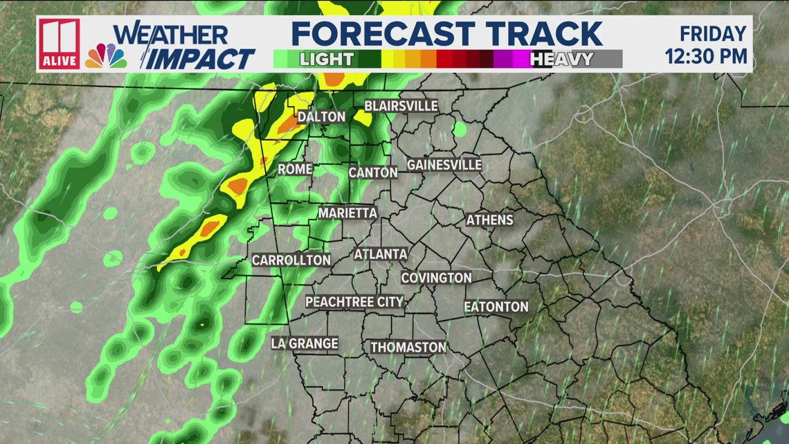 Weather Impact Forecast | Tracking rain Friday in metro Atlanta ...