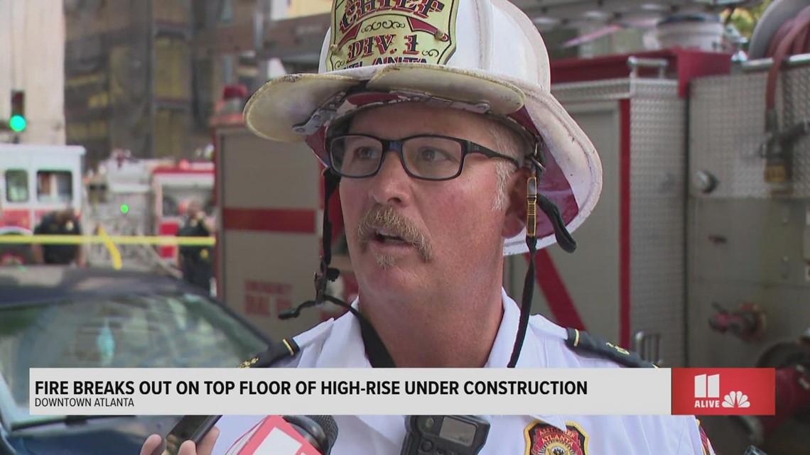 Fire chief speaks after roof of Atlanta high-rise catches fire ...