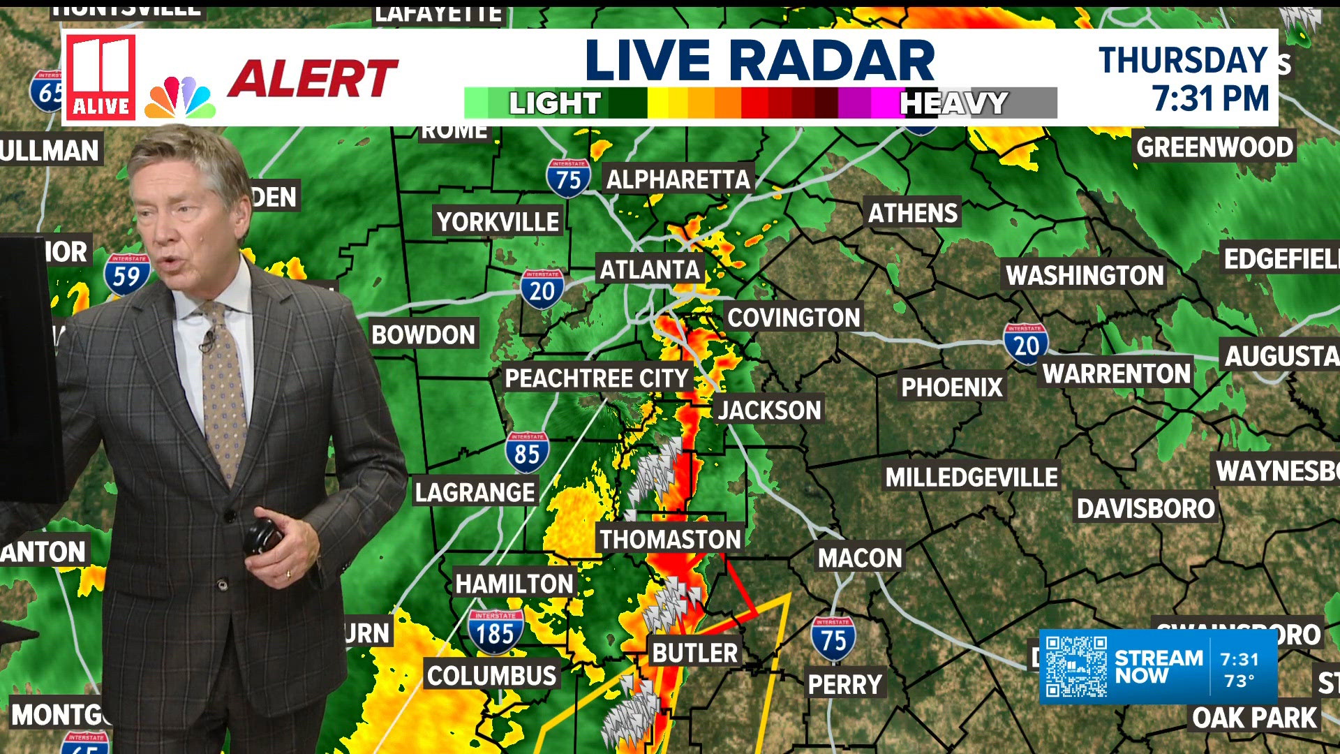 Rain band active in Pike County with cluster of lightning | 11alive.com