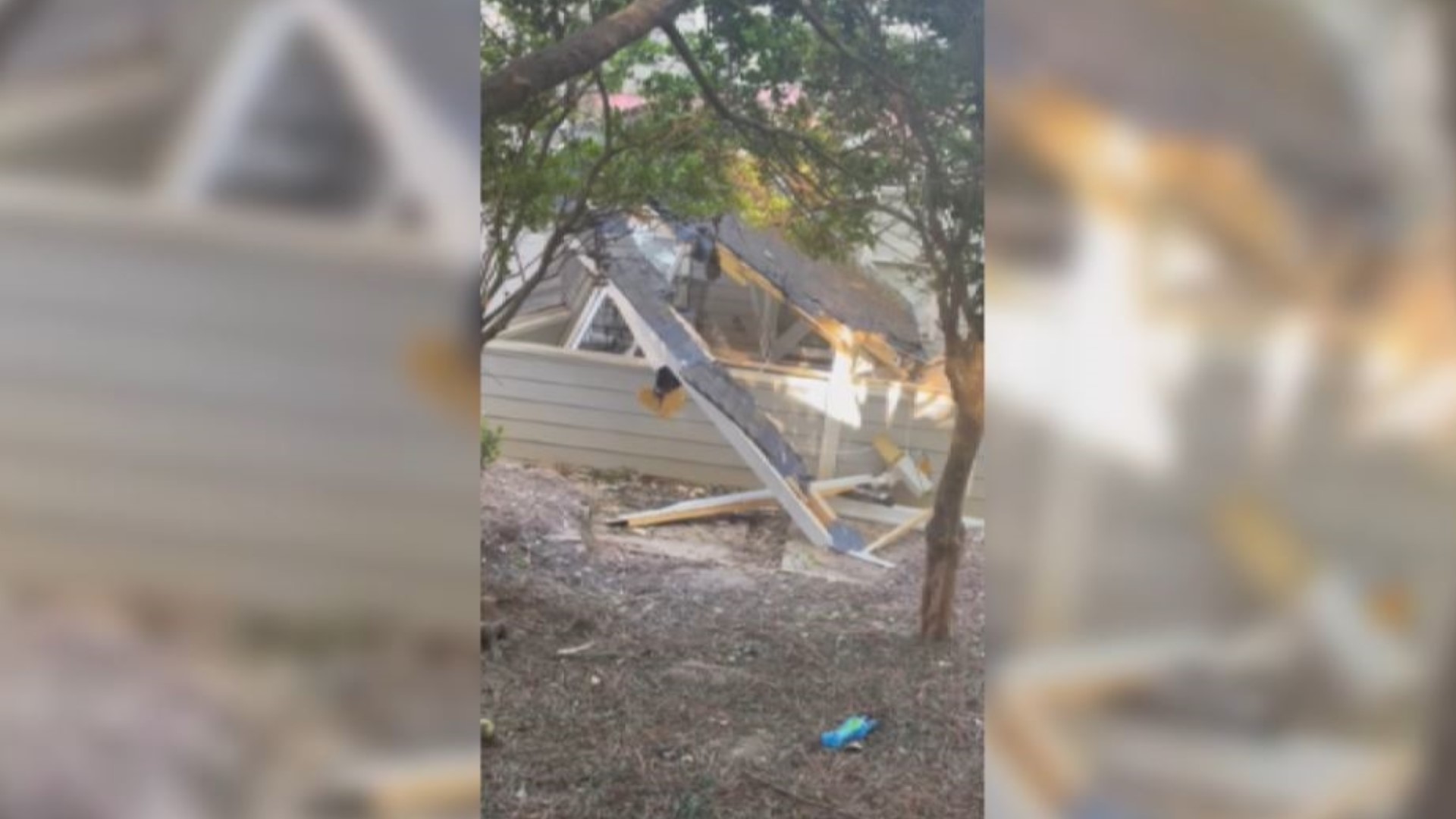 Daylight scene where car crashed into Cobb County home | Raw video ...