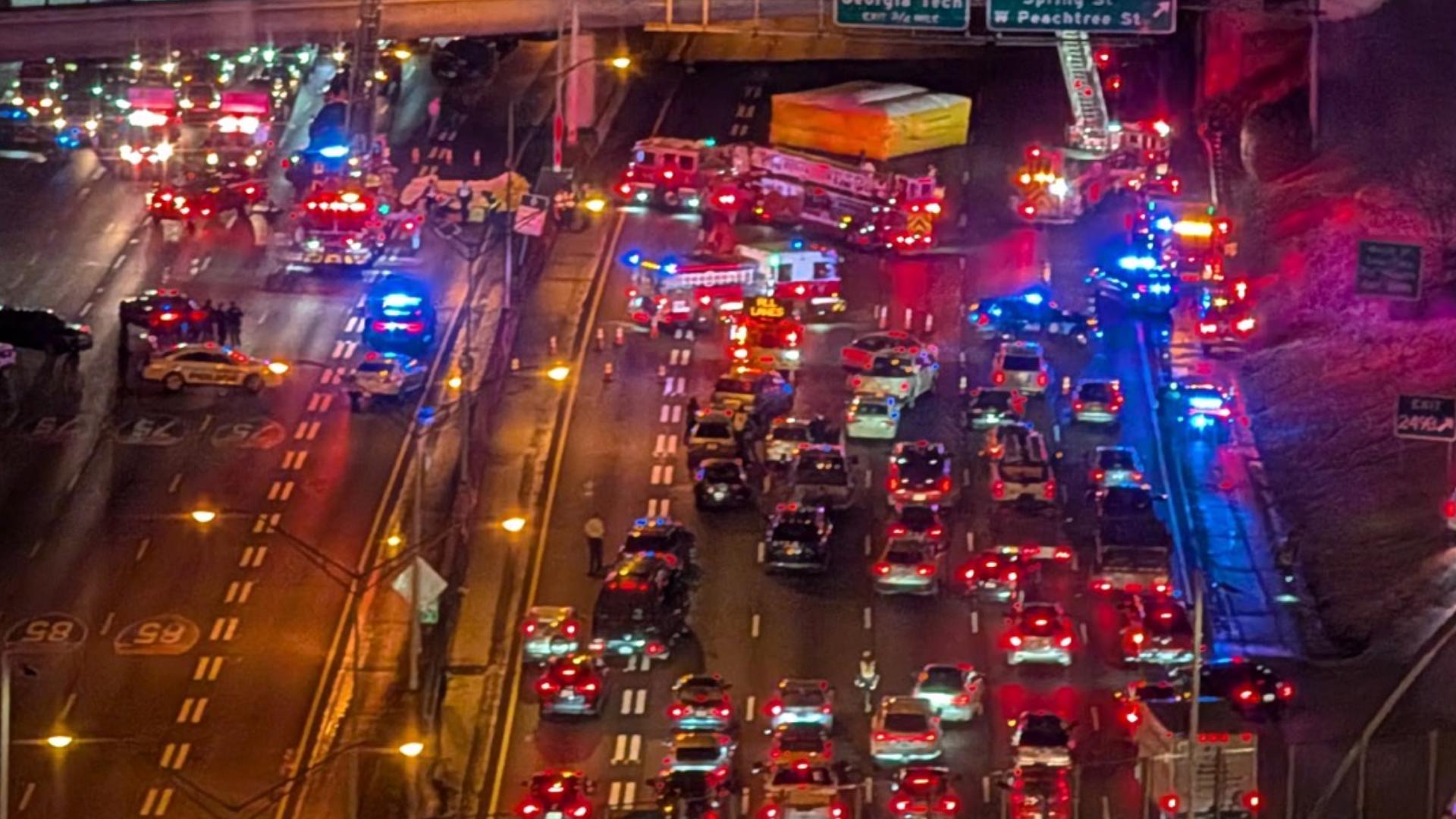 Downtown Connector police activity, lanes blocked | 11alive.com