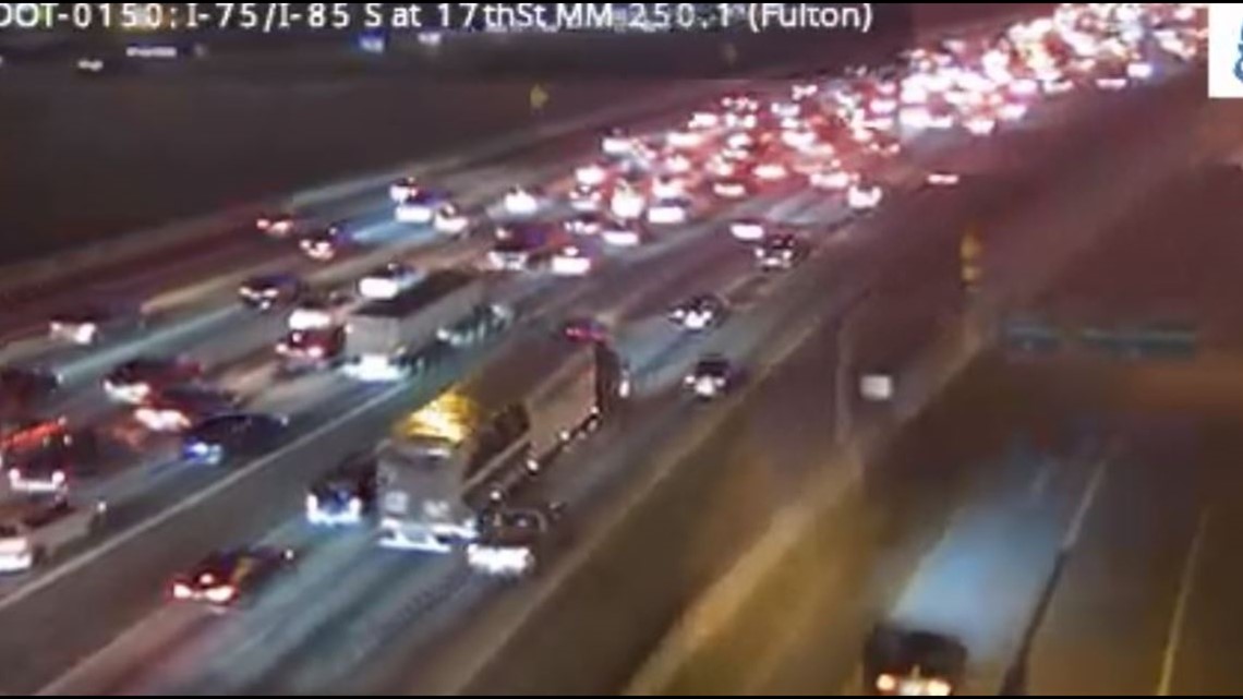 I 85 75 traffic Atlanta Midtown wreck causing backup | 11alive.com