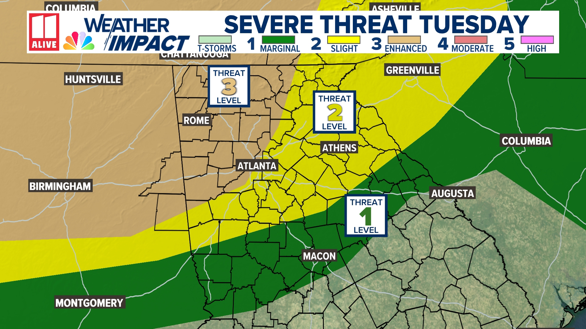 Weather Impact Alert | 60+ mph damaging winds, brief spin-up tornado ...