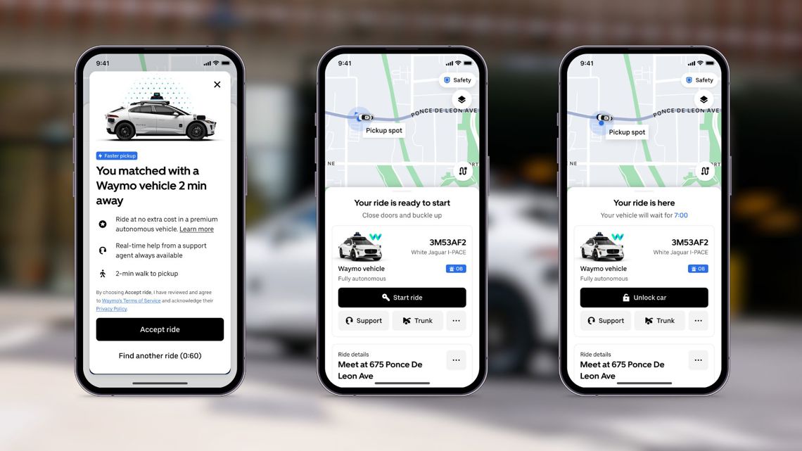 Waymo driverless cars available on Uber in Atlanta: Service map, and ...