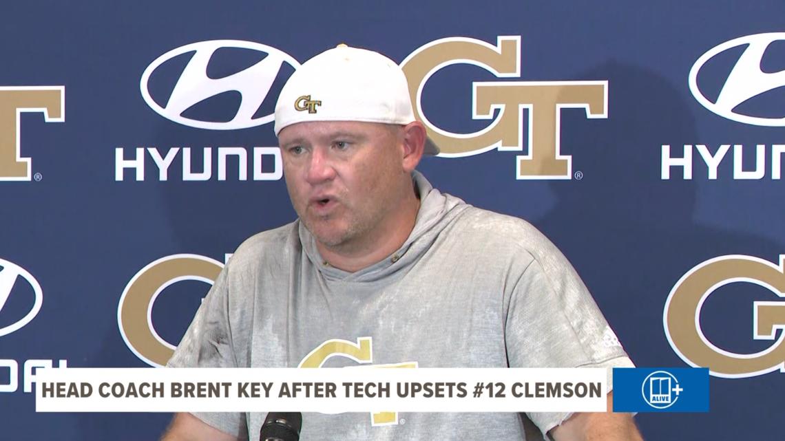 Georgia Tech head coach Brent Key fired up, emotional after massive ...