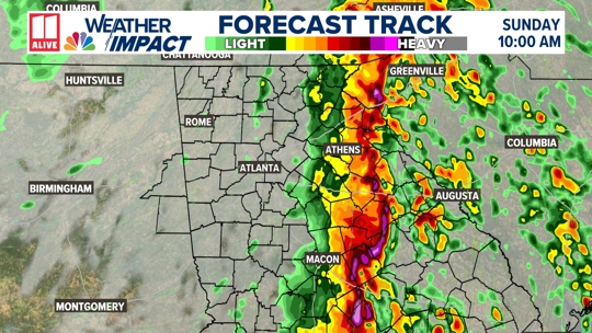 Tracking storms, heavy rain on Sunday for Atlanta, north Georgia ...