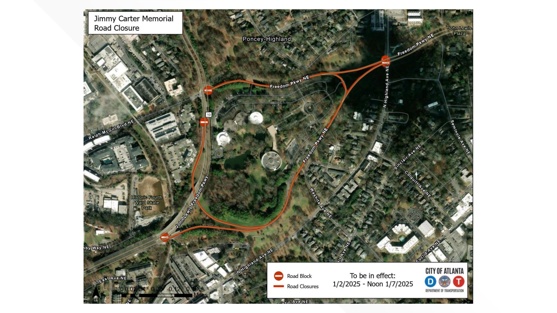 Roads closed for Jimmy Carter's funeral, motorcade | 11alive.com